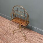 Antique Edwardian Brass & Oak Revolving Book Stand - Antiques World